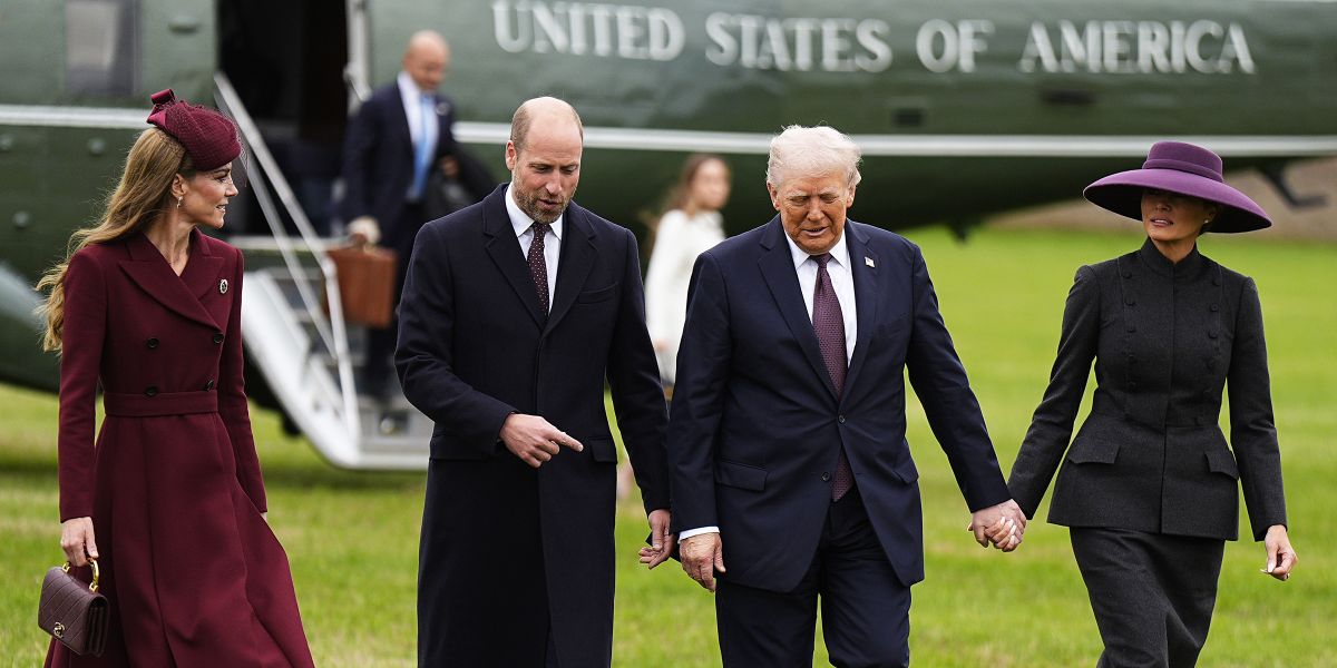 Donald and Melania Trump Match in Regal Purple to Meet Princess ...